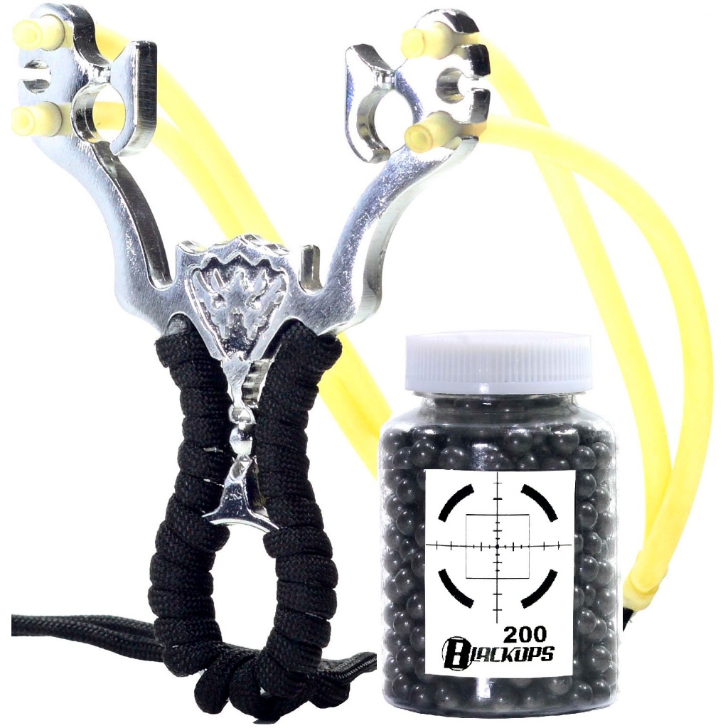 Estilingue Atiradeira Profissional Bodoque M25 BLACK OPS + 200 Esferas ...
