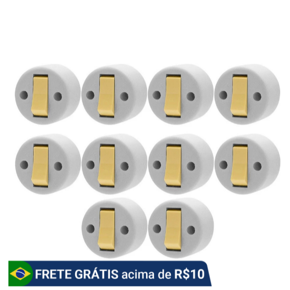 10 interrupitor externo ilume redondo simples cimza liga desliga ...