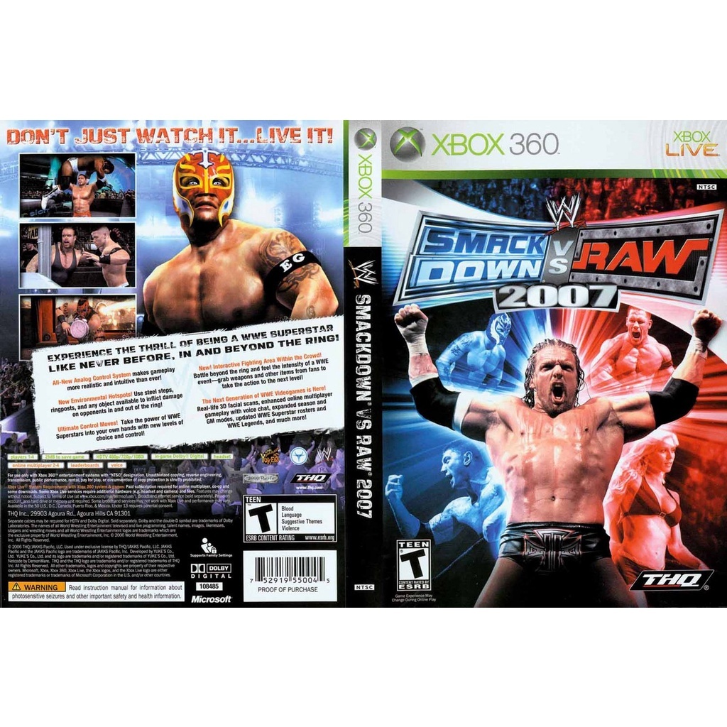 WWE SmackDown vs Raw 2007 para Xbox 360Lt com capa | Shopee Brasil