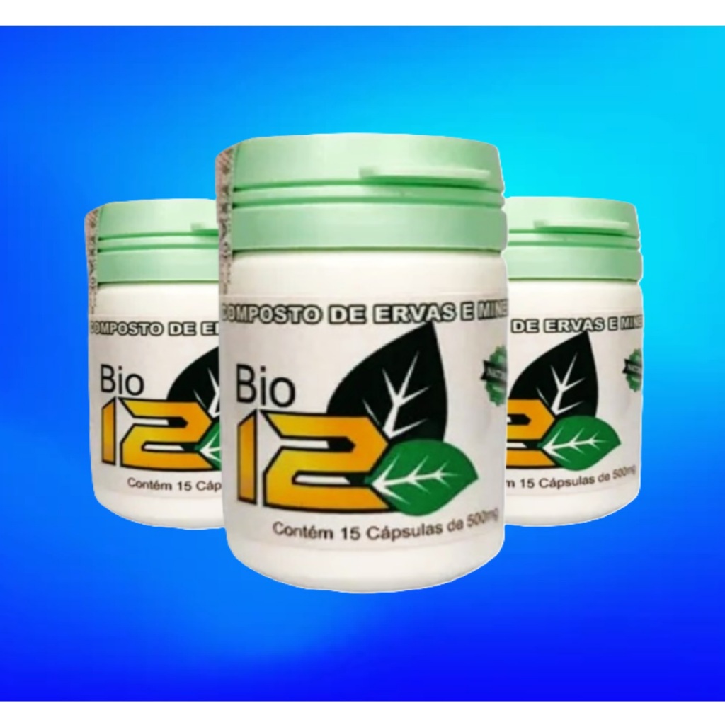BIO12 100% Original Natural kit 3 Potes com 15 caps. | Shopee Brasil