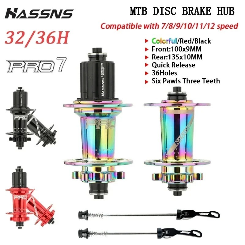 Cubo de Bicicleta de Montanha HASSNS PRO7 36 Furos com Rolamentos Cubo ...