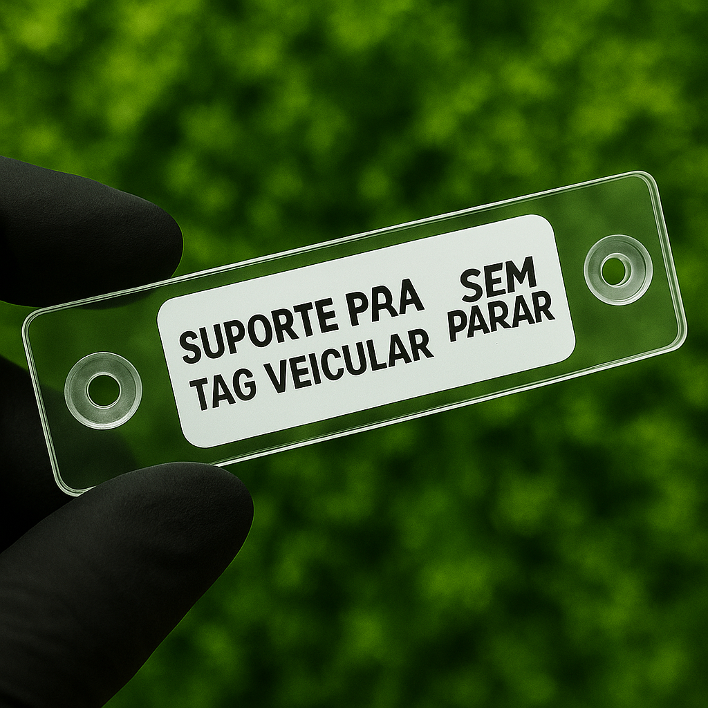 Suporte Tag Veicular Sem Parar Fixação no Para-Brisa Acrílico ...