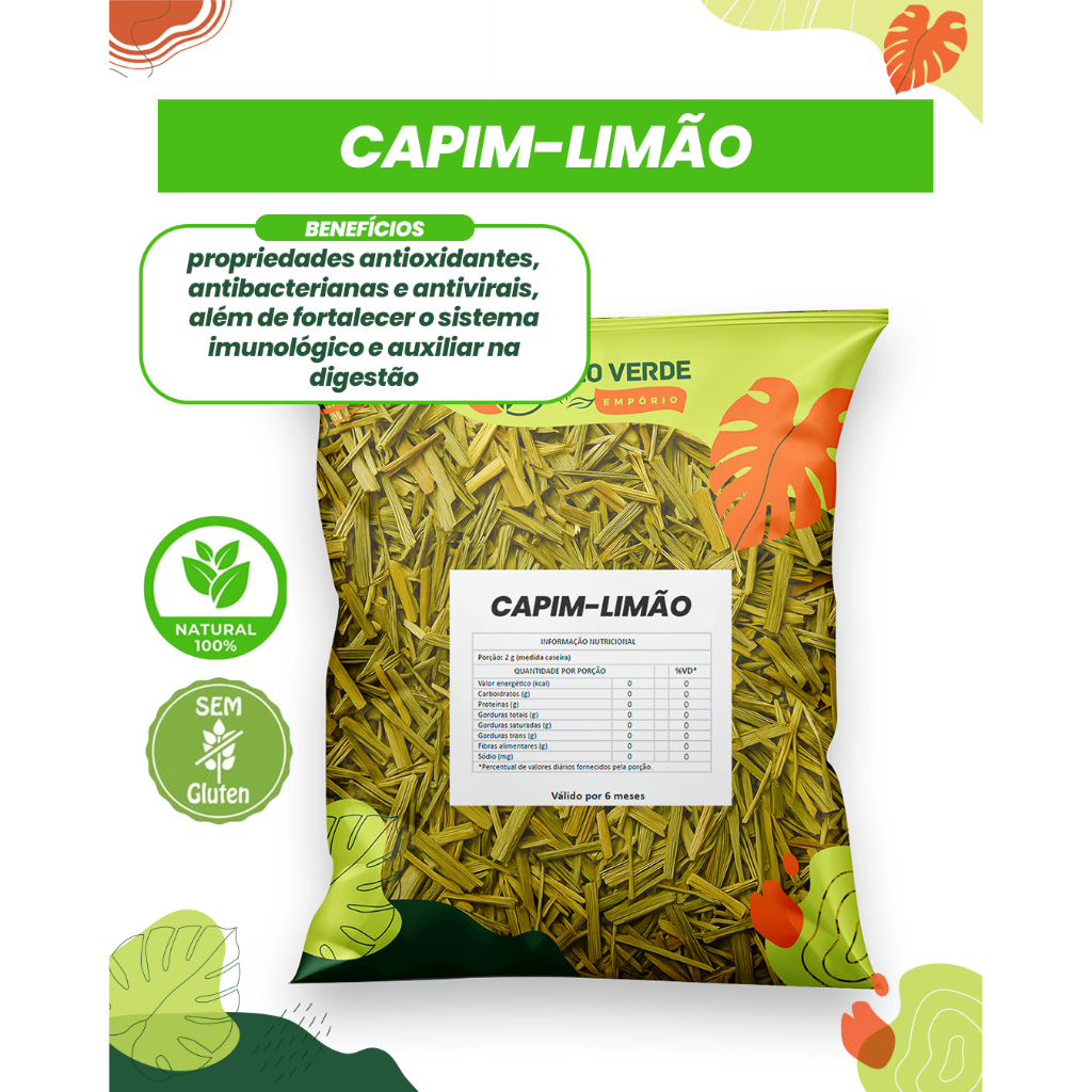 CAPIM LIMÃO/CAPIM CIDREIRA CHA DIGESTIVO 100g | Shopee Brasil