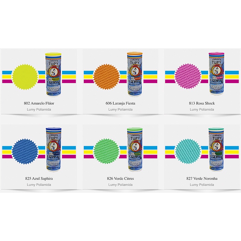 Tinta de Roupa Corante LUMY - POLIAMIDA - Tupy - Cores Neon - Tingir ...