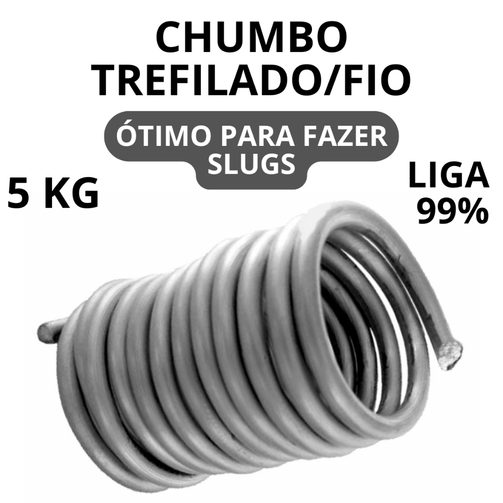 Chumbo Trefilado/Fio (5 KG) LIGA PURA PREMIUM 99% - Fio de chumbo para ...