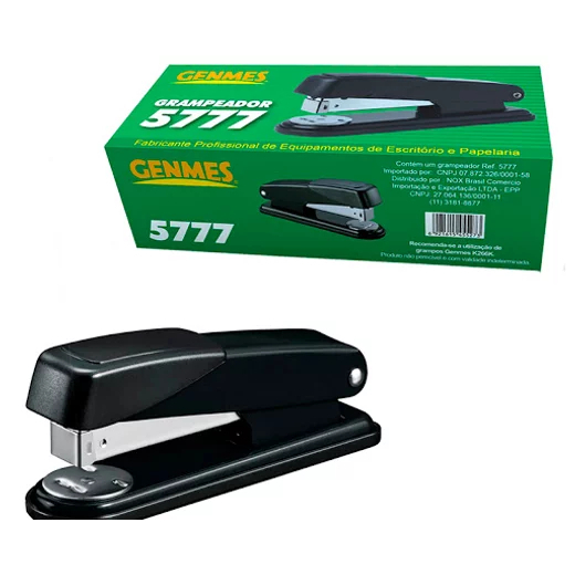 Grampeador Genmes 26/6 preto ref 5777 | Shopee Brasil