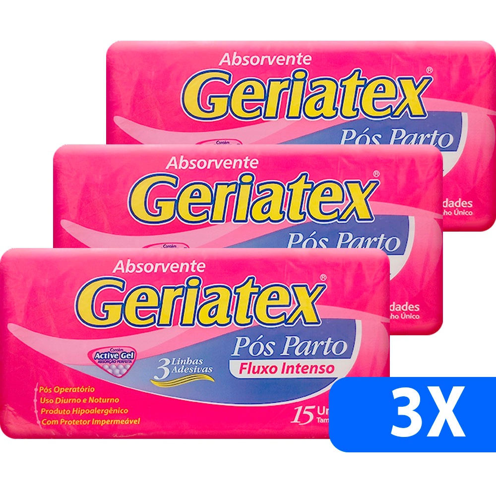 Absorvente Geriatrico Pos Parto C/15 unidades - Geriatex | Shopee Brasil