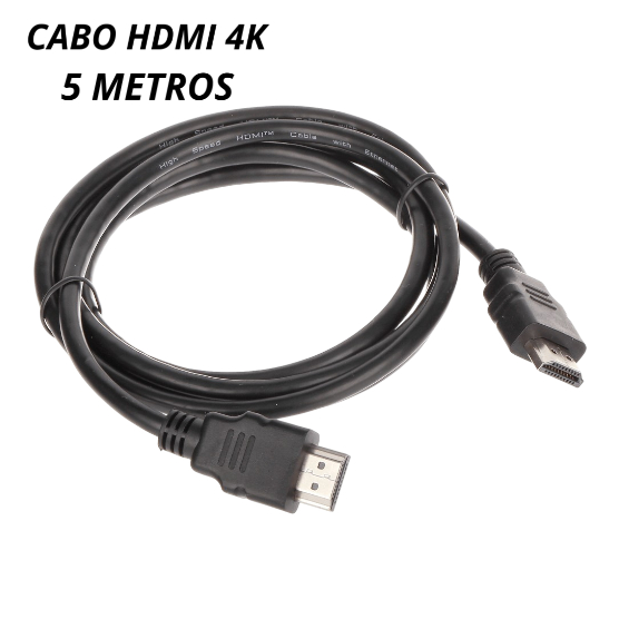 Cabo de Audio e Video HDMI 5 metros Alta Resolução de Imagem Nitidez de ...