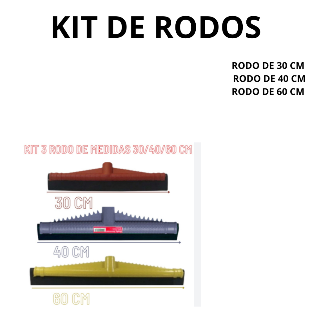 KIT DE RODOS DE PLASTICO 30-40-60 CM | Shopee Brasil