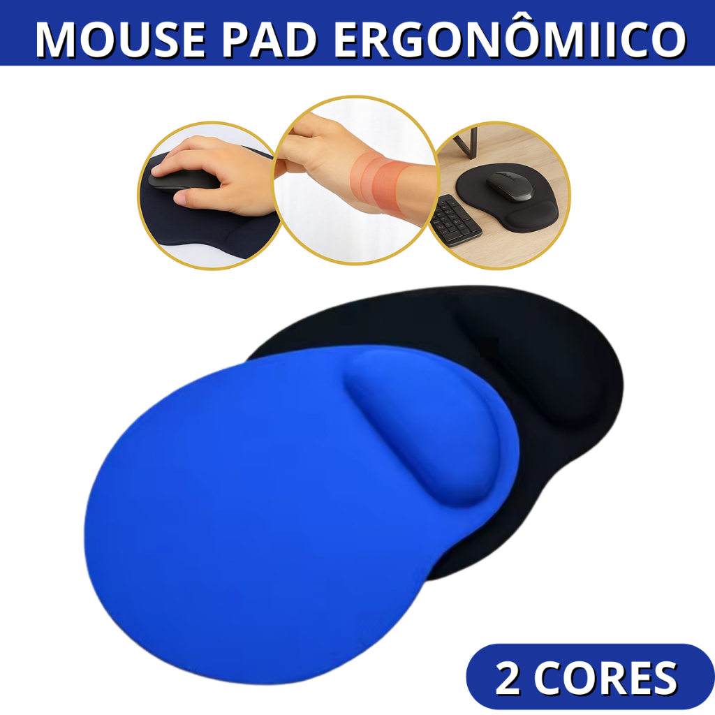 2x Mousepad Ergonômico Gamer Com Apoio De Punho Pulso Mouse Pad ...