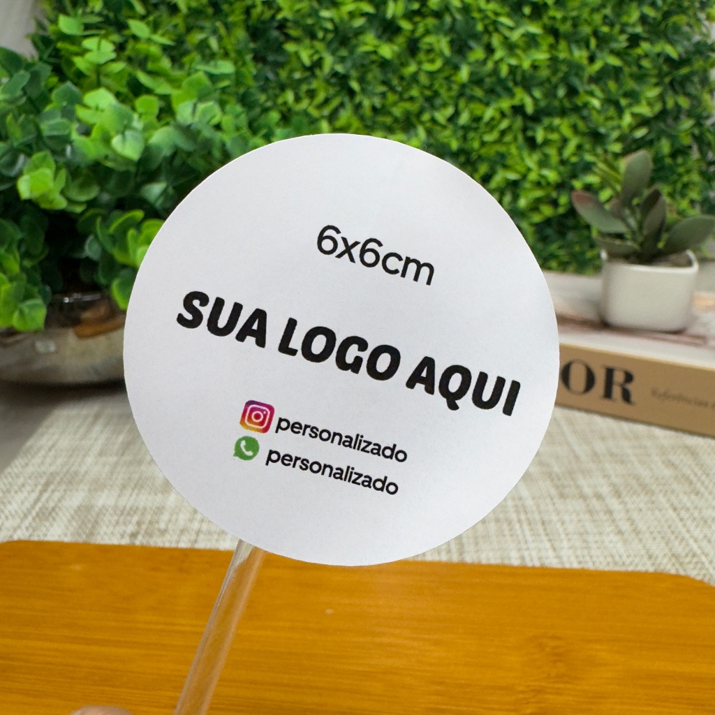 35 unid. Adesivo Personalizado com sua logo/arte 6x6cm Papel Couchê Recorte Eletrônico | Shopee ...