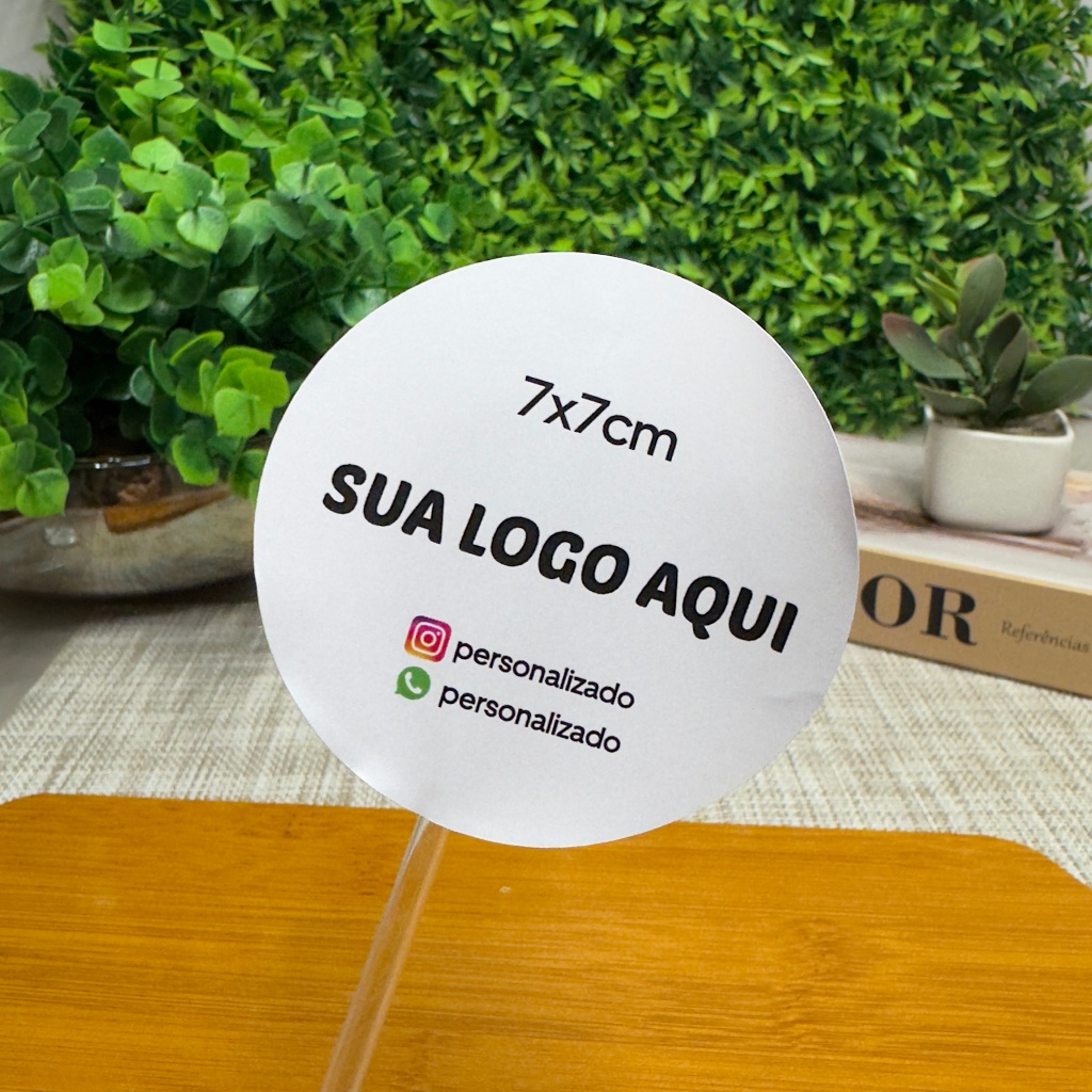 120 unid. Adesivo Personalizado com sua logo/arte 7x7cm Papel Couchê Recorte Eletrônico | Shopee ...