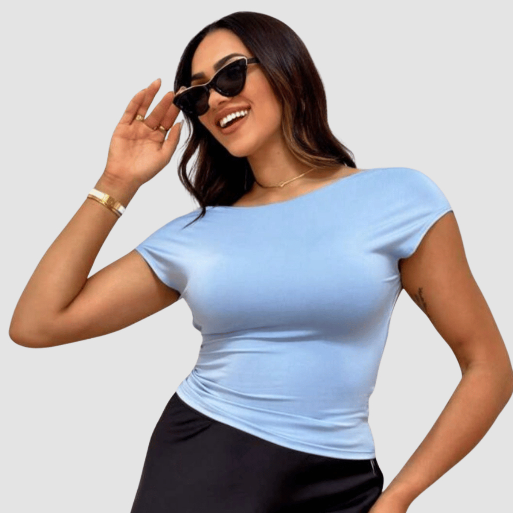 Cropped Feminino Costa Nua Baby Tee Liso Casual Suplex Verão | Shopee Brasil