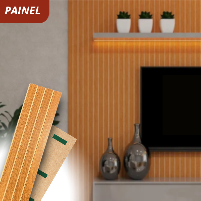 Kit 50 Placas Ripadas Revestimentos Painel MDF 45x11cm -VÁRIAS OPÇÕES ...