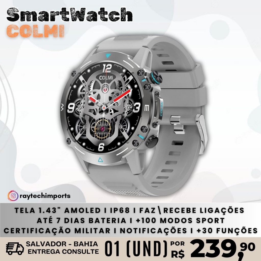Relógio Colmi M42 Smartwatch Tela Amoled 1.43" HD Corpo Zinco ...