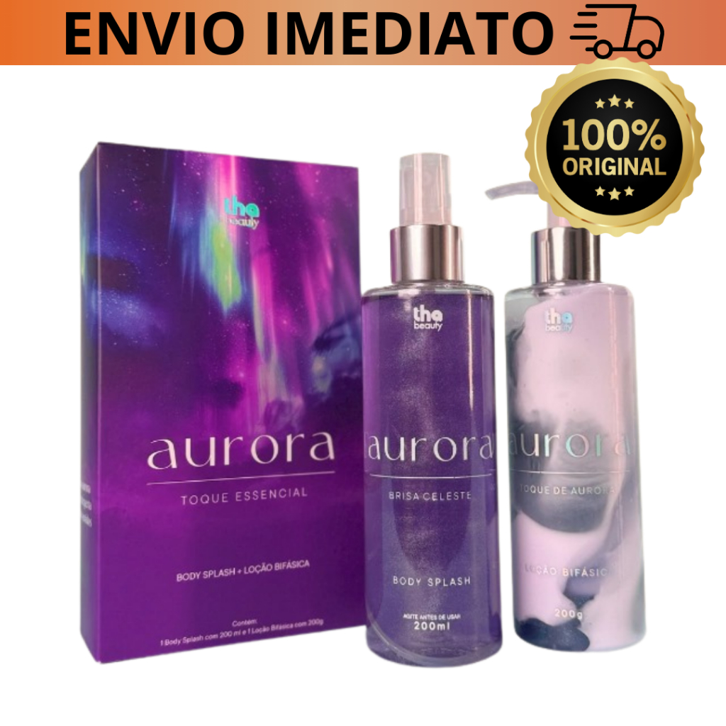 Kit Aurora: Body Splash + Loção Hidratante - Tha Beauty | Shopee Brasil
