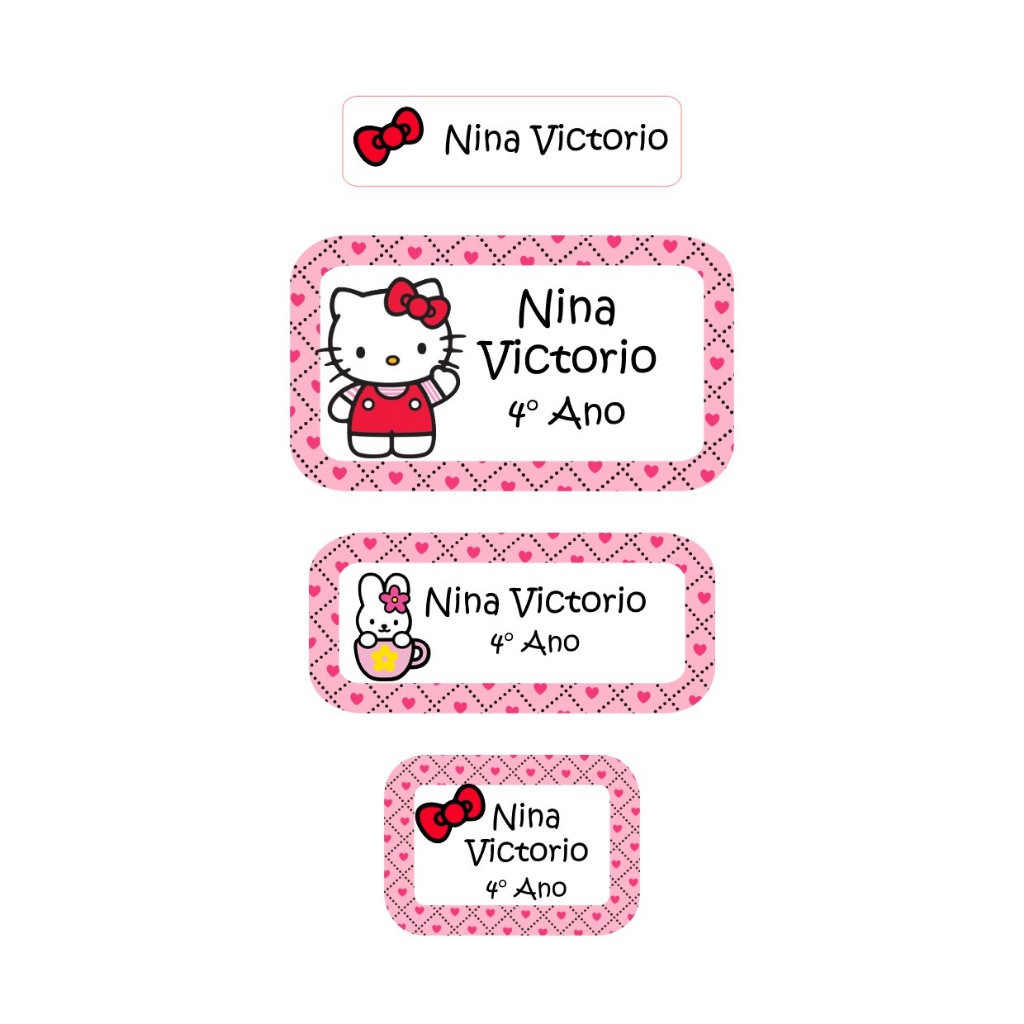 30 Etiquetas Termocolante + 113 Etiquetas Vinil Tema Hello Kitty ...