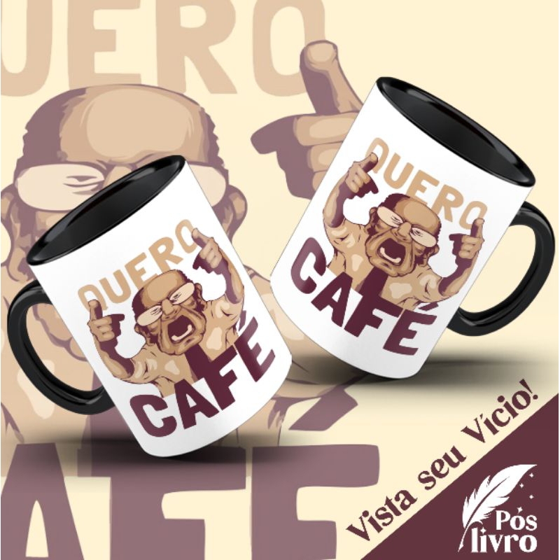 Caneca Divertida Meme Quero Café | Shopee Brasil