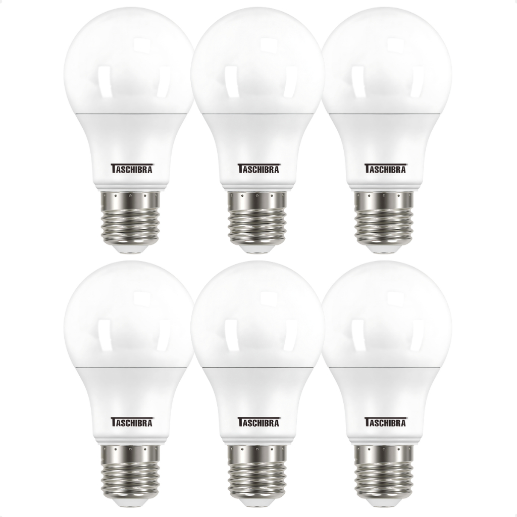 Kit 6 Lâmpadas Led Bulbo TKL 9W Taschibra E27 Bivolt 110/220V 6500K ...
