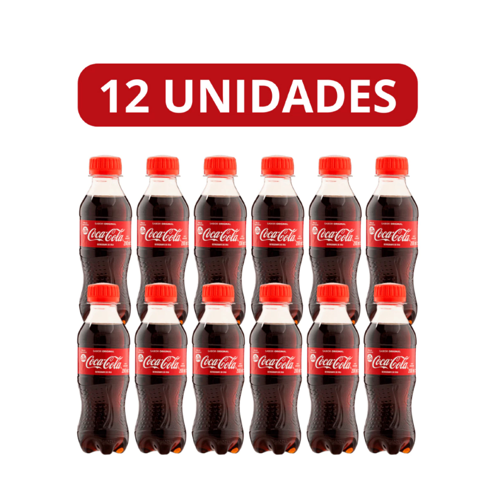 Refrigerante Coca-Cola Mini Pet 200ml 12 unidades | Shopee Brasil