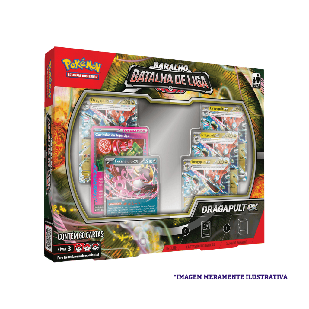 Box Pokémon TCG Baralho Batalha de Liga Dragapult EX Original Copag ...