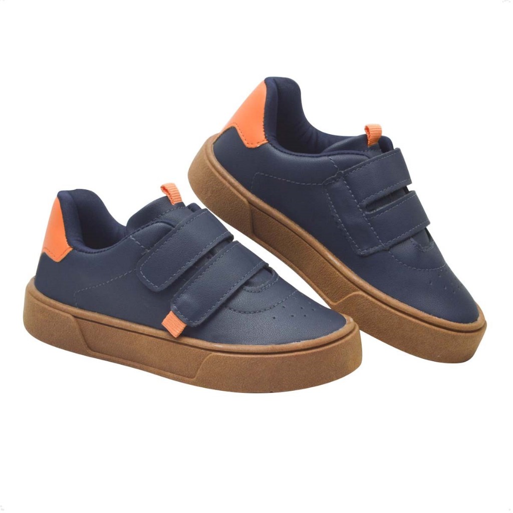Tênis Velcro Casual Conforto Leve Dia a Dia Escolar Infantil Masculino ...