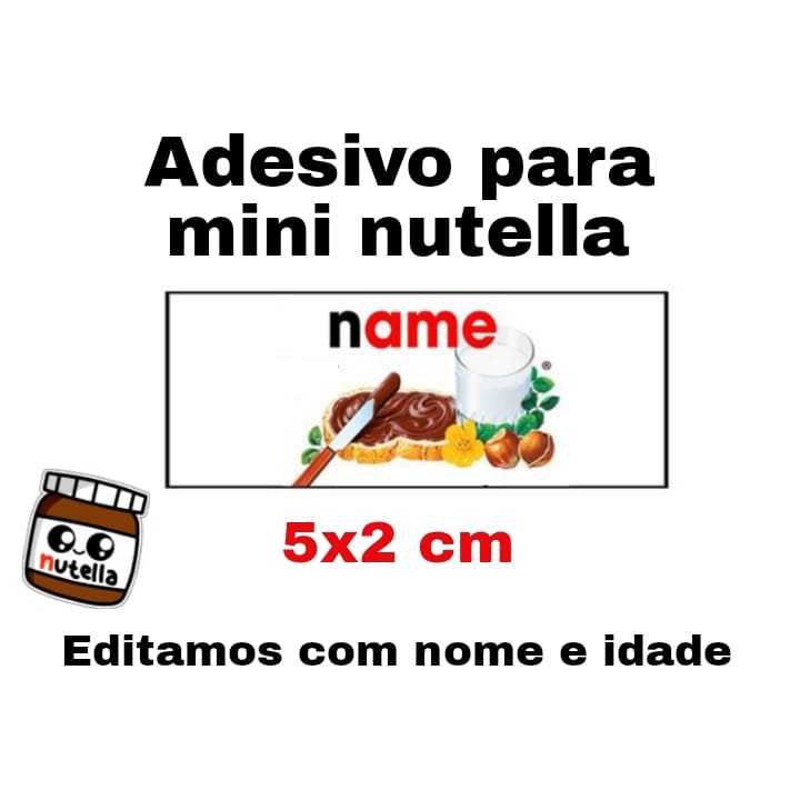 Adesivos mini Nutella personalizados / Rótulo mini Nutella 40ml ( DE 60 ...