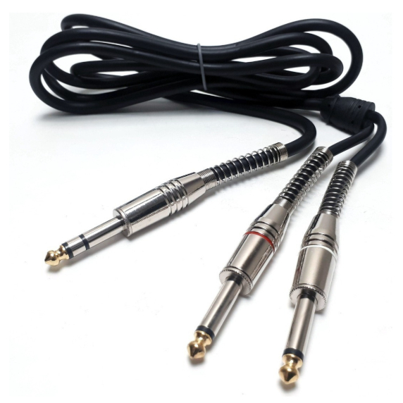Cabo 2 P10 Mono + P10 Estéreo Dourado 24k Profissional 1,80m | Shopee ...