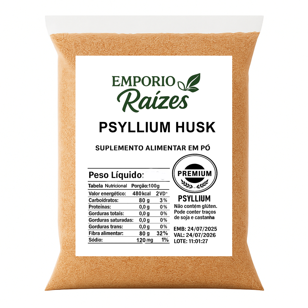 PSYLLIUM HUSK FIBRA (100% NATURAL) 1Kg - Emporio Das Raizes | Shopee Brasil