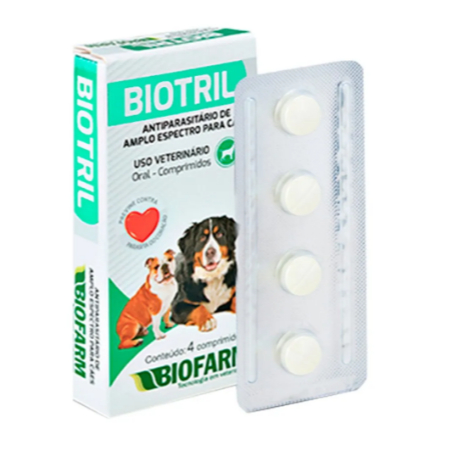BIOFARM BIOTRIL CARTUCHO 4 CPRS - USO VET | Shopee Brasil