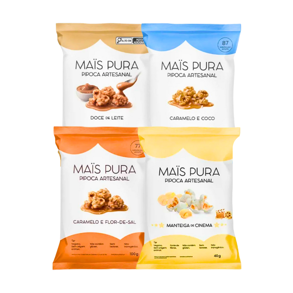 Pipoca Mais Pura Artesanal Sem Glúten Saudável - Escolha o sabor ...