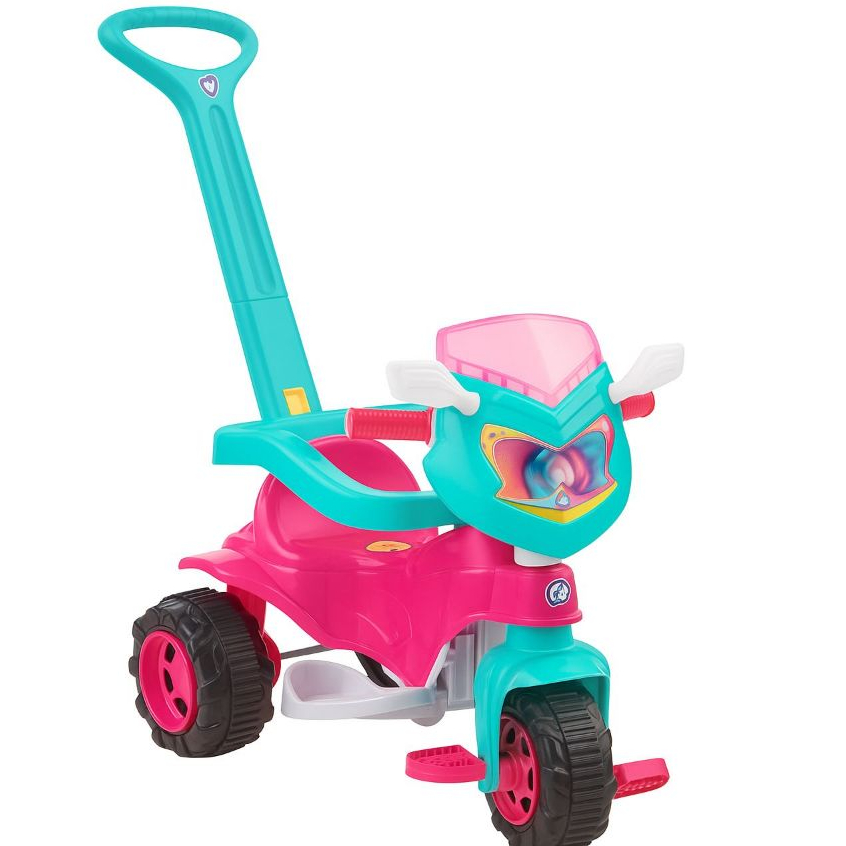 Triciclo Velotrol Motoca Infantil Tico Tico Uni Pink com Haste ...