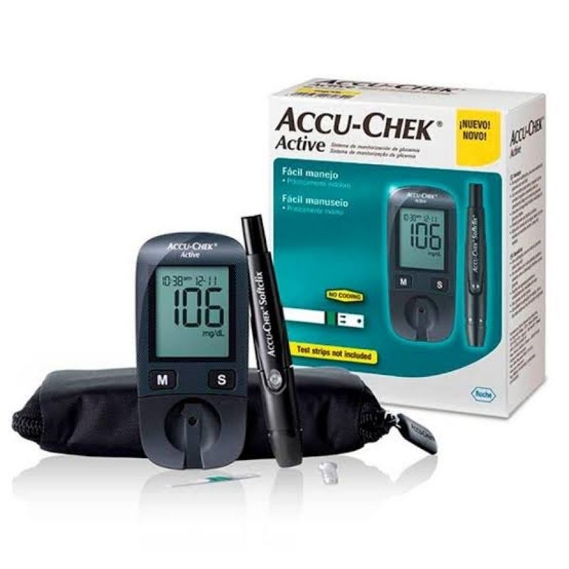 Kit Completo Accu-chek Active Aparelho Medidor Monitor Glicose ...