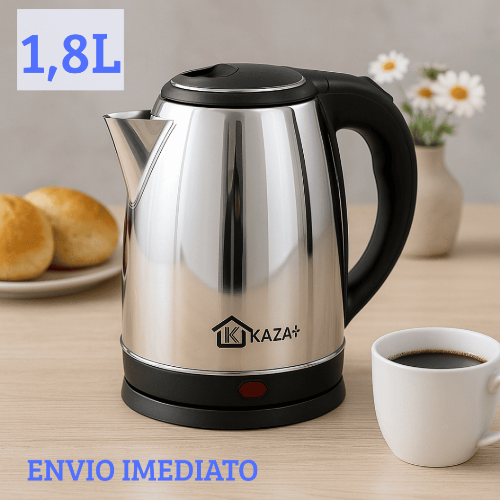 Chaleira Elétrica Inox Térmica 1.8L 110V ou 220V Jarra Kaza+ Desligamento Automático Sem fio ...