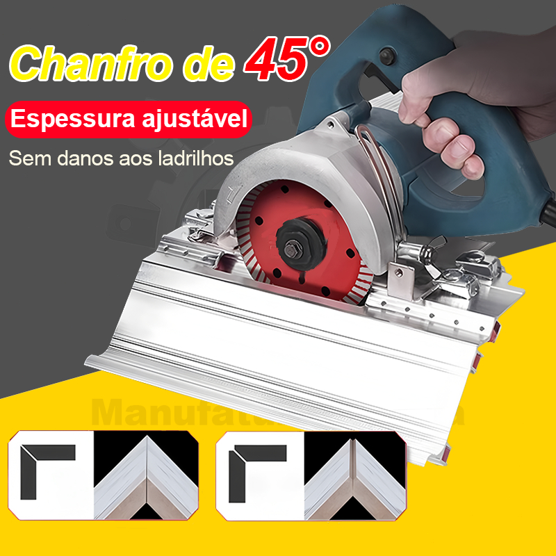 🔥Guia Corte 45°Graus Meia Esquadria Chanfro Serra Mármore Circular Base ...