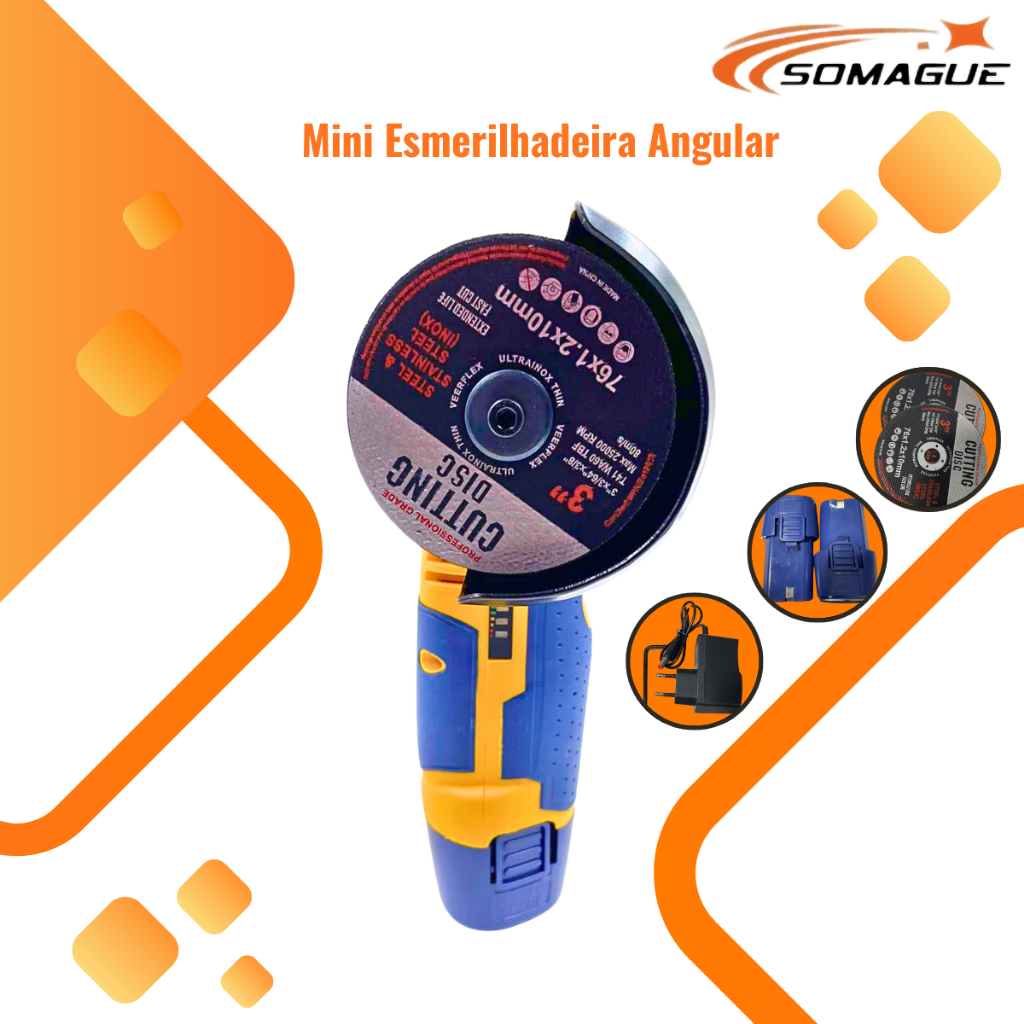 Mini Esmerilhadeira Compacta Angular 18v Portátil A Sem Fio | Shopee Brasil