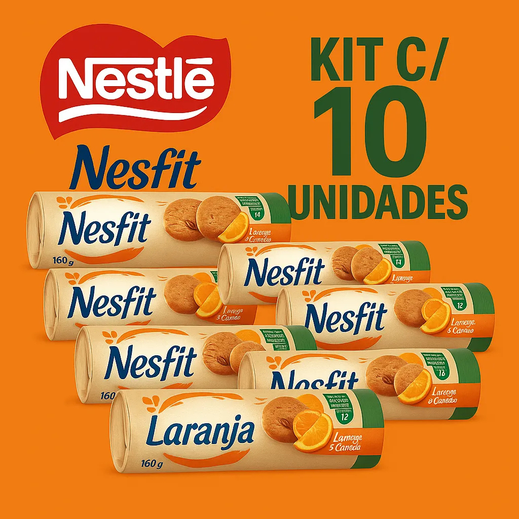Kit C/10 Biscoitos Integral Laranja & Cenoura Nesfit 160g | Shopee Brasil