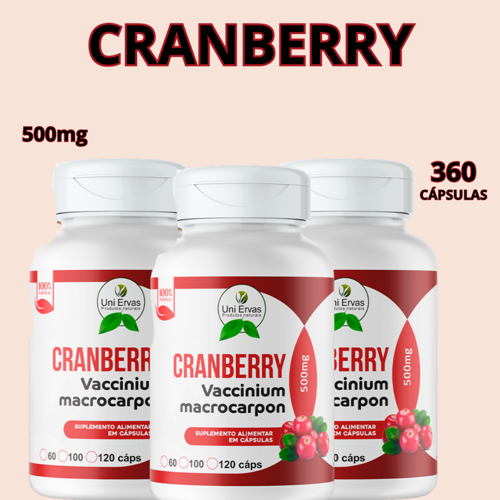 Suplemento Cranberry 120 Cápsulas 500mg | Shopee Brasil