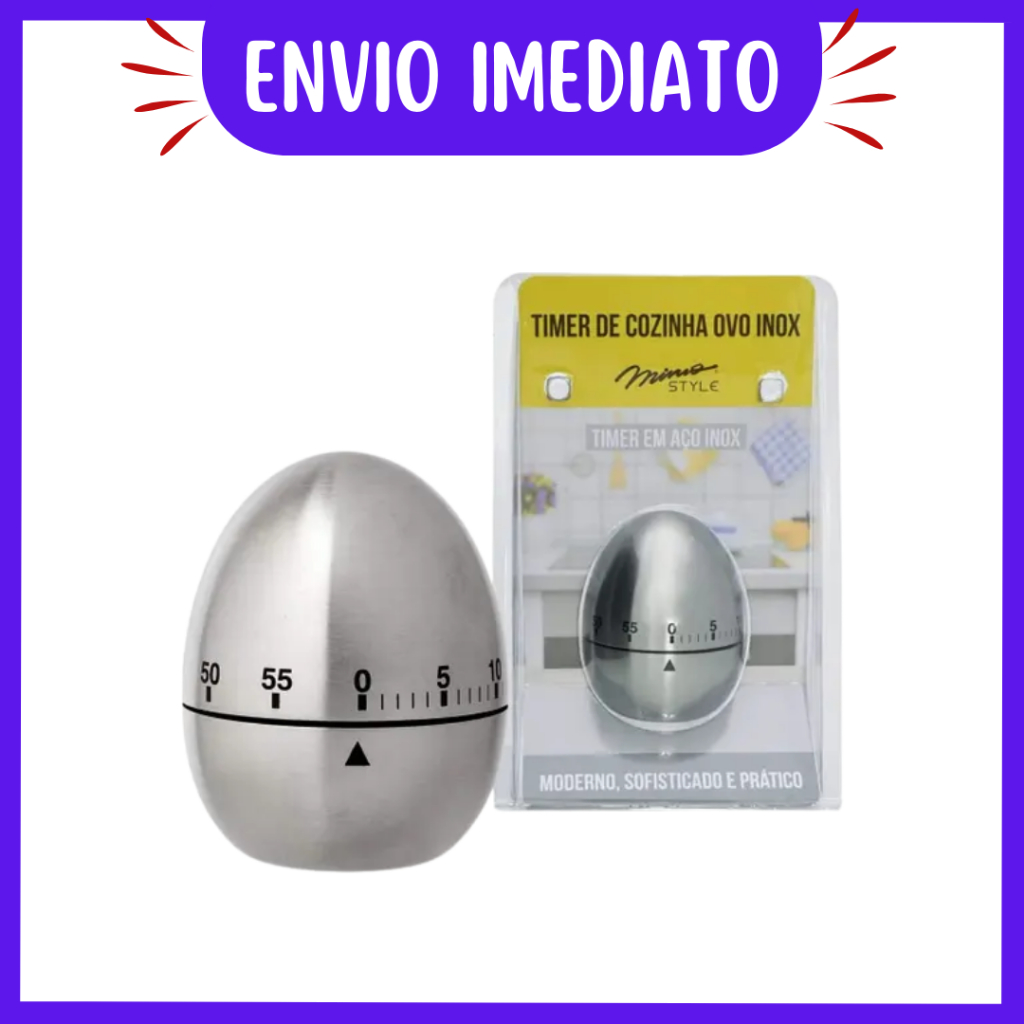 Timer de Cozinha Ovo Inox Design moderno sem baterias e super prático ...
