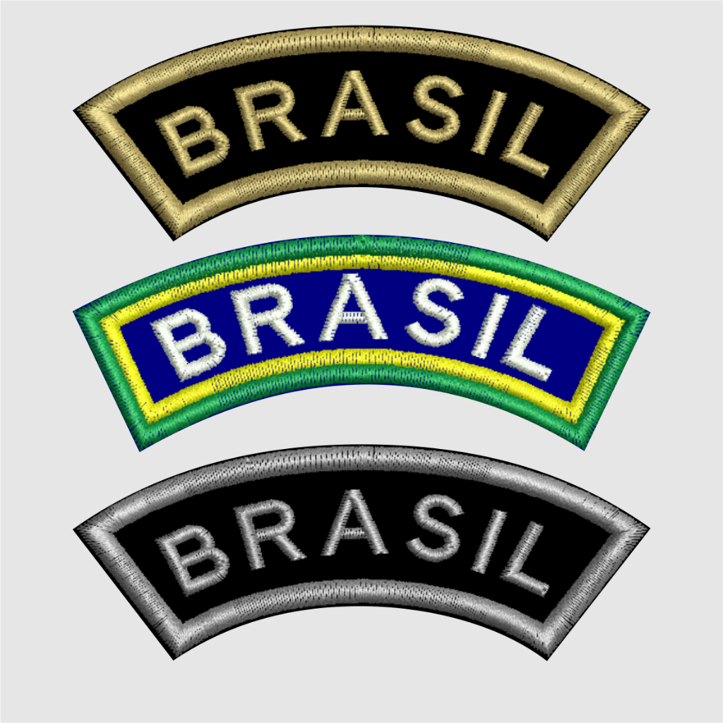 Tarja Bordada BRASIL Militar Ombro | Patch para Farda e Uniforme 10cm X 3cm | Shopee Brasil