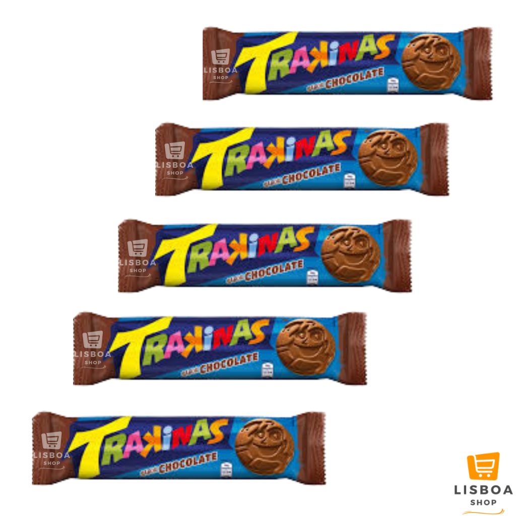 Bolacha Recheada Trakinas Chocolate Biscoito Kit 5 Pacotes 126g ...