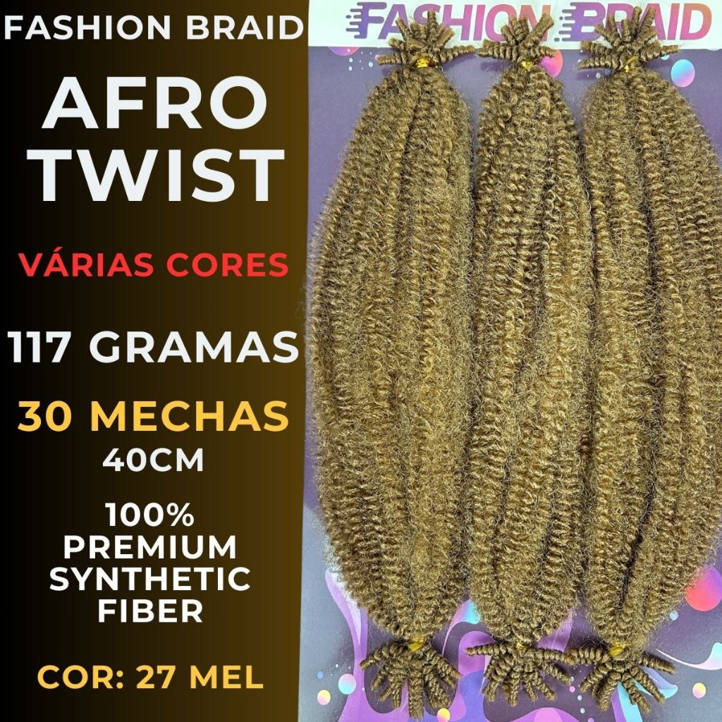 AFRO TWIST 40CM - FASHION BRAID 30 MECHAS - 117 GRAMAS SINTÉTICO ...