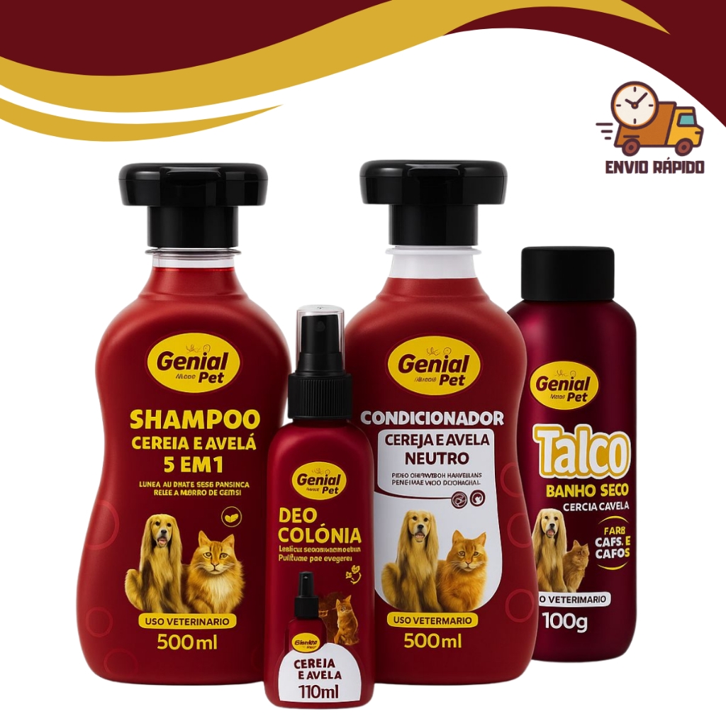 Kit Banho Cereja e Avelã Shampoo Condicionador Talco Perfumado Colônia ...