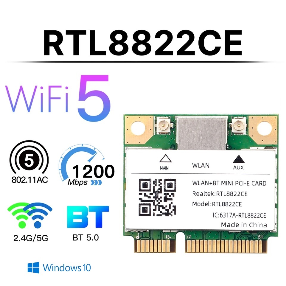 Placa de Rede Wireless Realtek RTL8822CE Wi-Fi 5G Dual Band 802.11AC + Bluetooth | Shopee Brasil