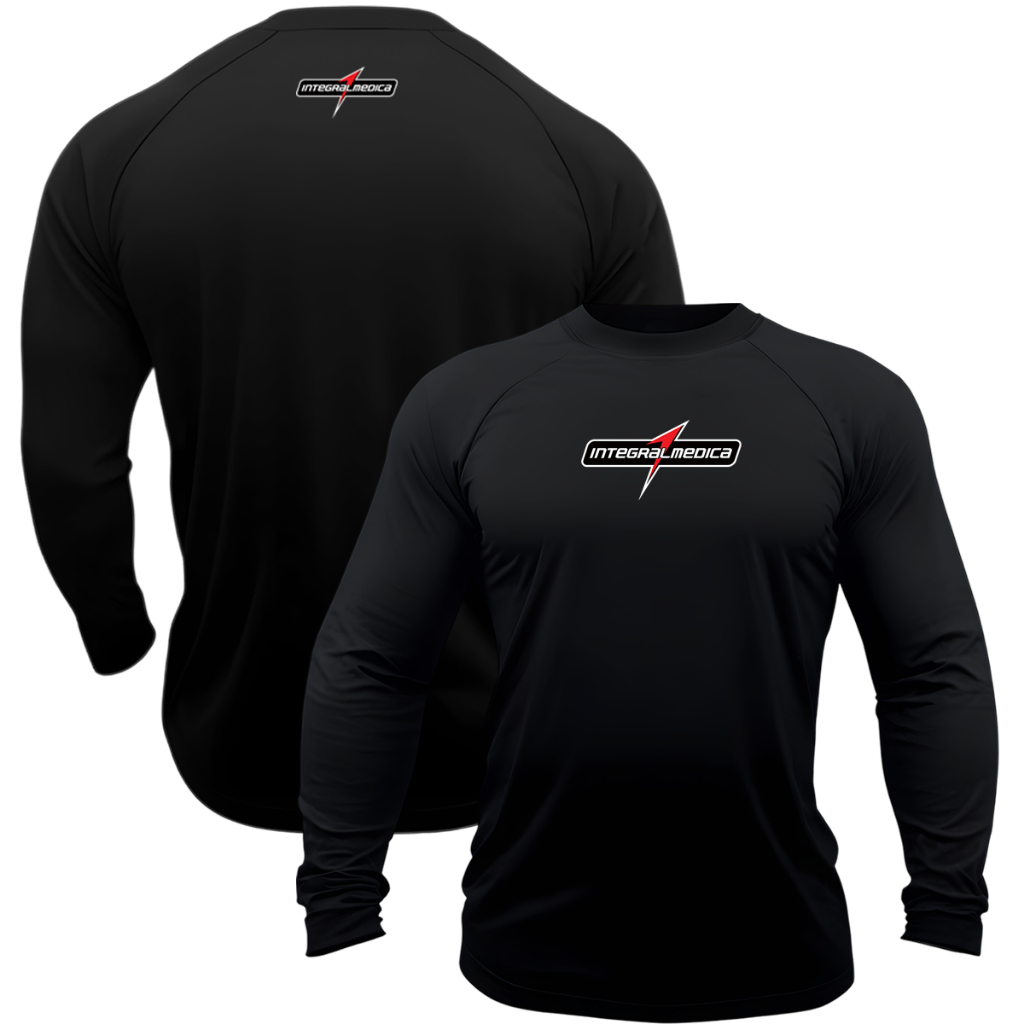 Camiseta Dry Fit Manga Longa P/Treino Masculina Logo Integralmedica ...