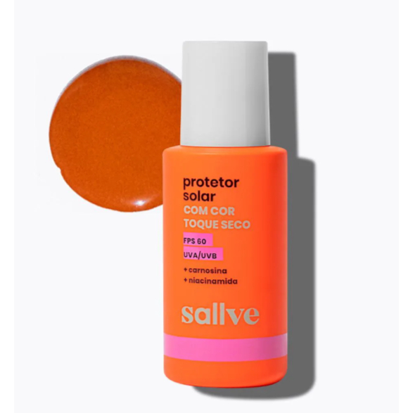 Protetor Solar Facial Sallve FPS 60 Com Cor 40g | Shopee Brasil