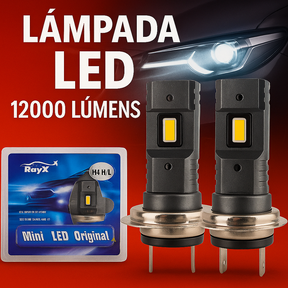 Lâmpada Ultra LED Carro 12000Lm Encaixe Original Canbus 6000K Rayx H1 H3 H4 H7 H8 H11 HB3 HB4 ...