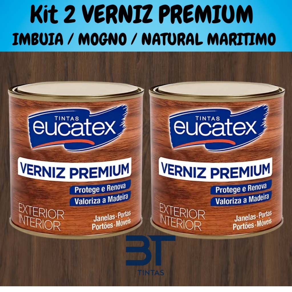 Kit 2 Vernizes Brilhante Eucatex Para Madeira Imbuia Magno Natural ...