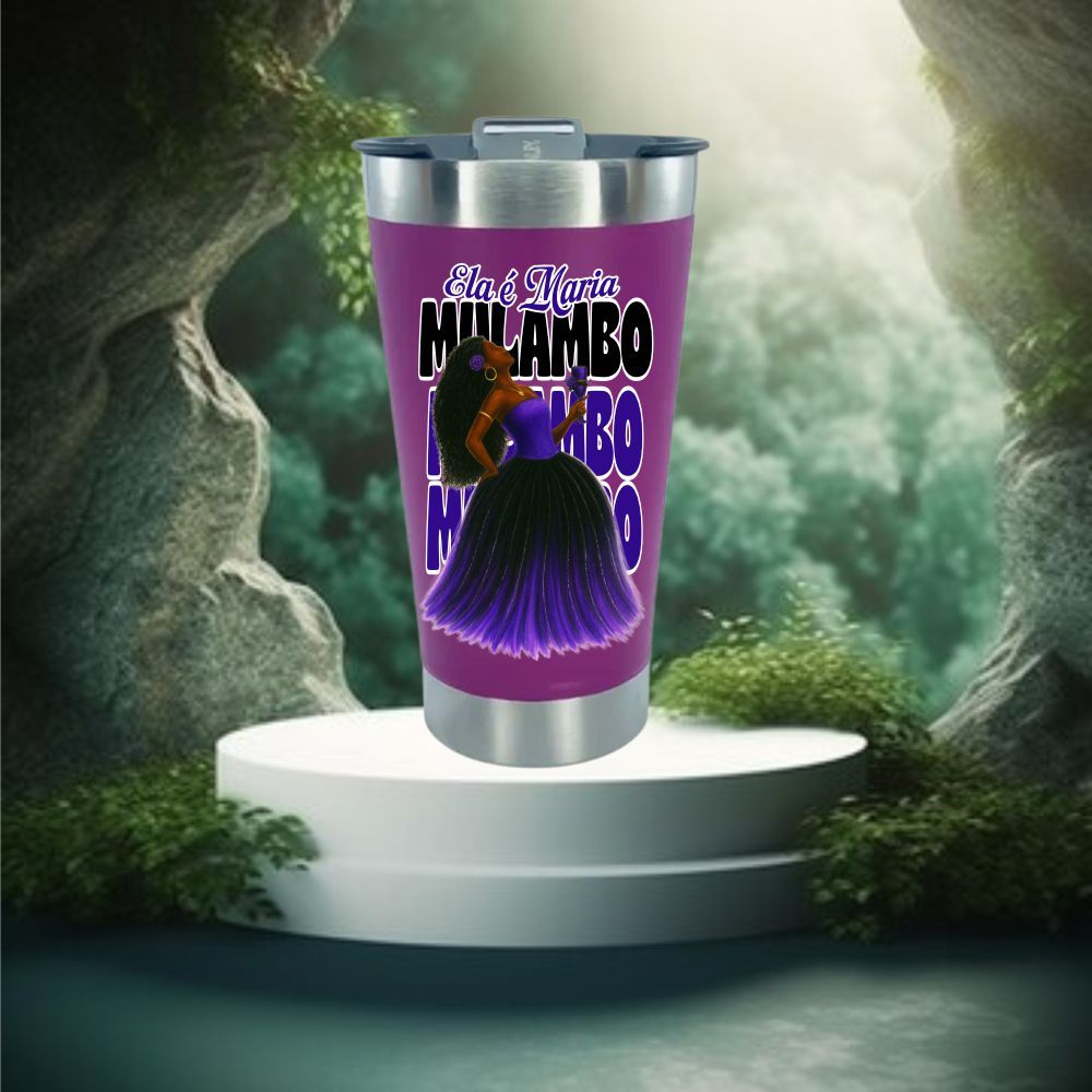 Copo Térmico Personalizado Maria Mulambo com Tampa e Abridor 473ml ...