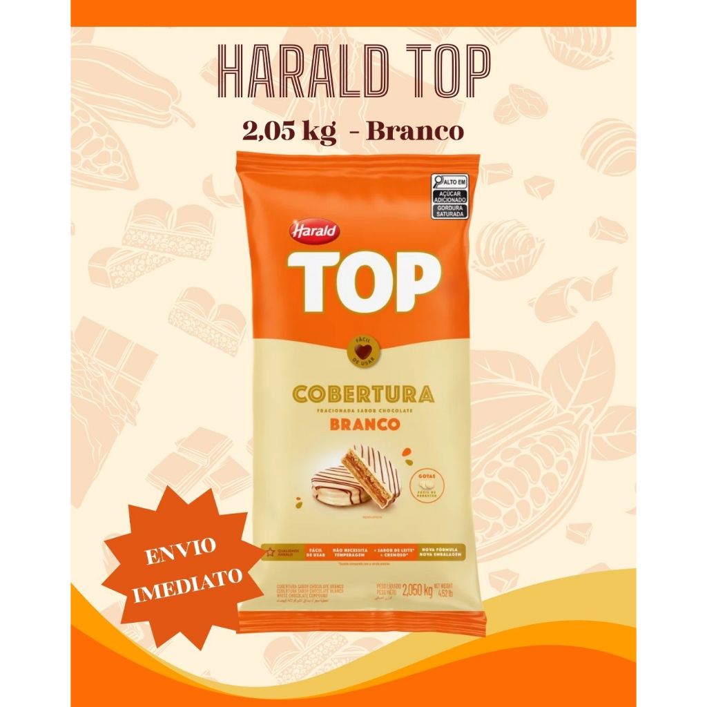 Cobertura Fracionada Top Sabor Chocolate Branco Harald Gotas 2,05kg ...